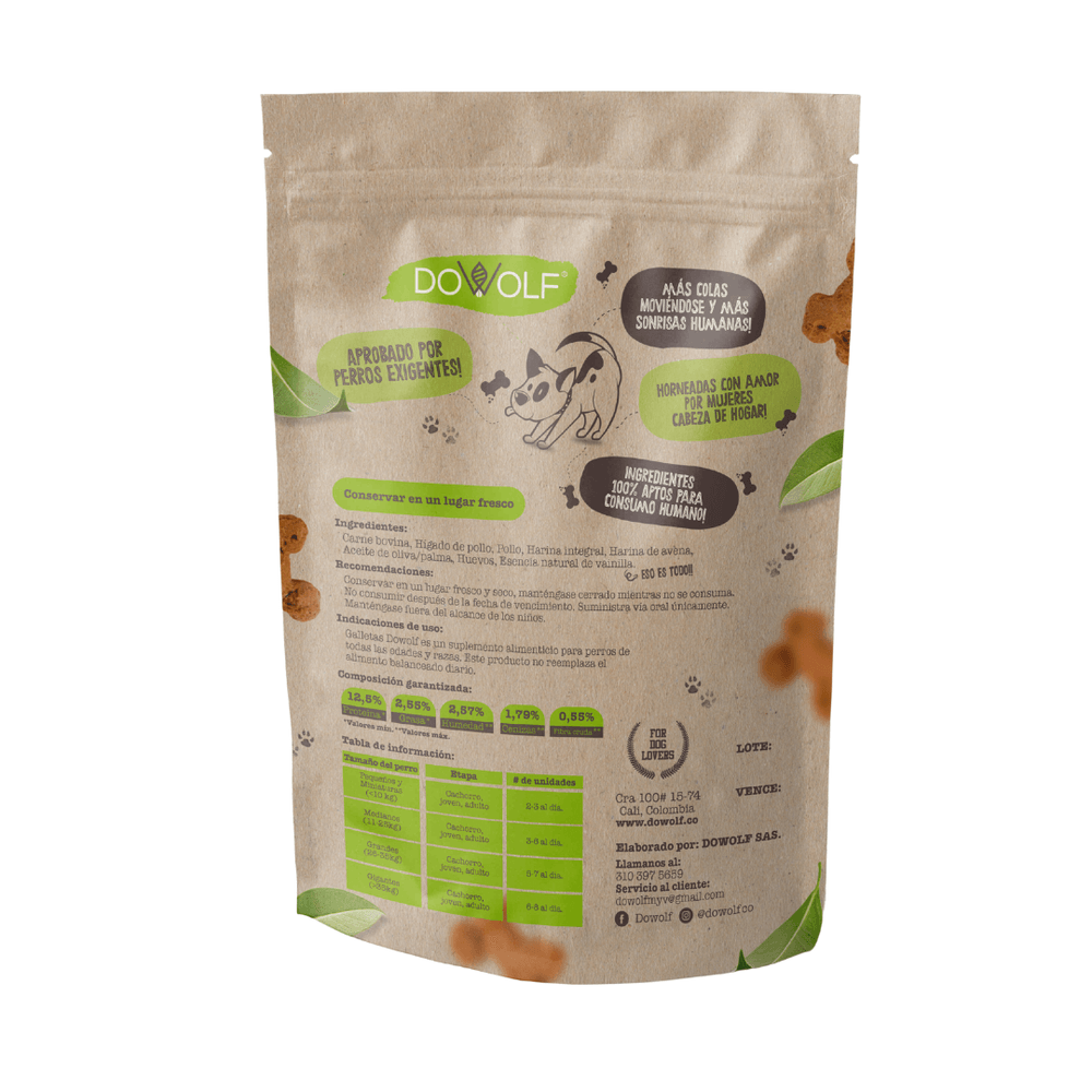Snack Seco Para Perro Dowolf Galletas Mixtas X 200 Gr - Puppis